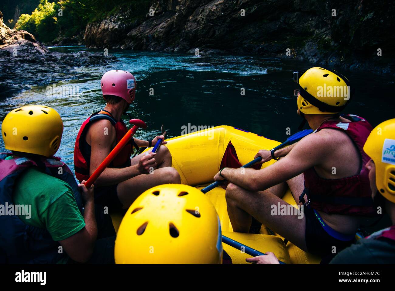 Rafting, extreme, team, sport, fun, active, relax,splashing the white ...