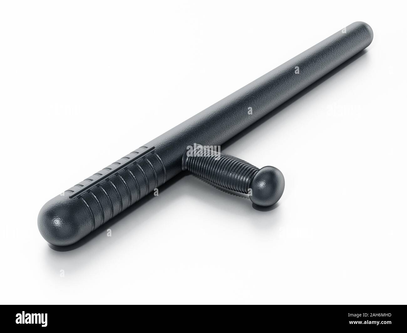 Police baton isolated on white background. 3D illustration Stock Photo ...
