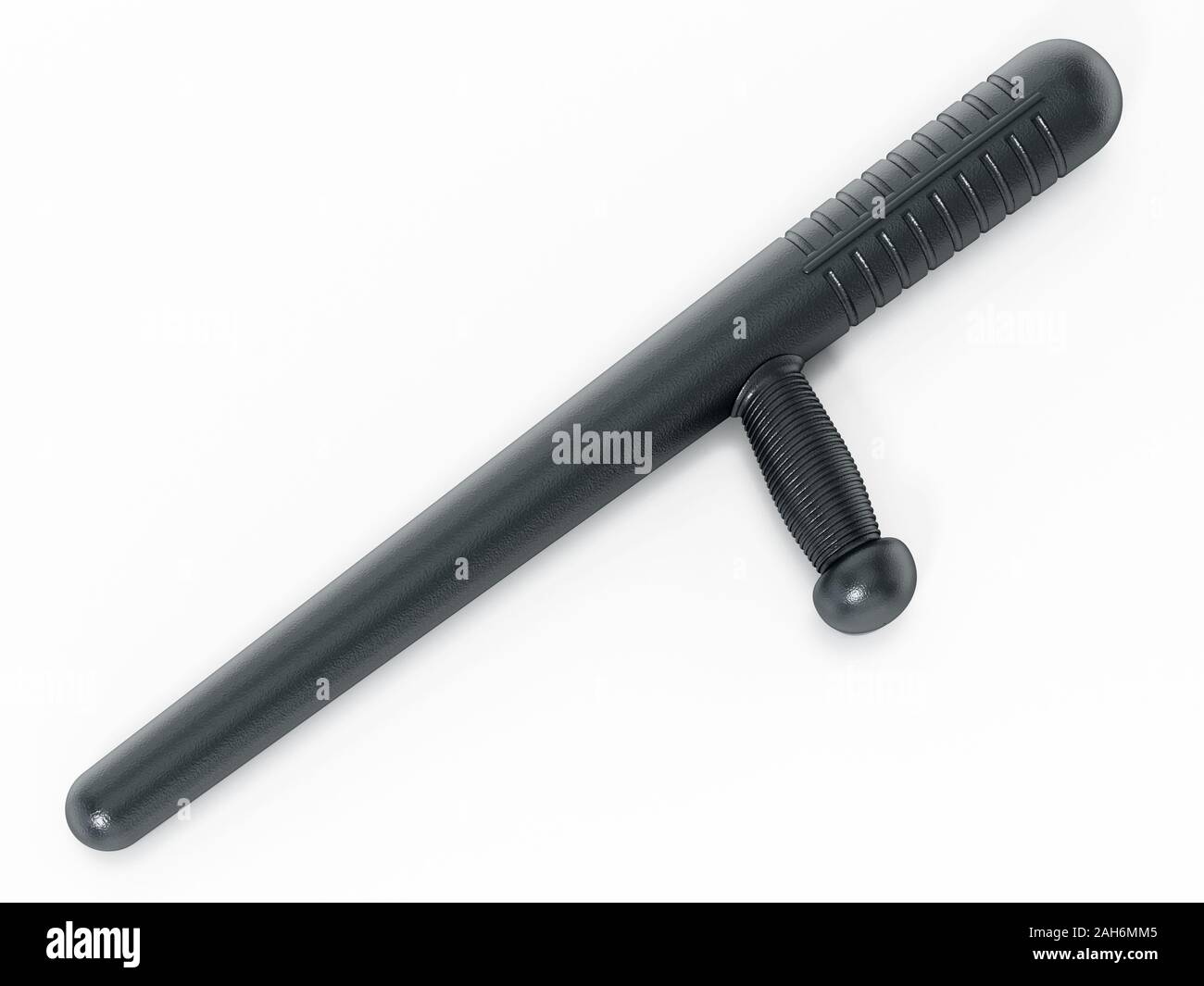 Police baton isolated on white background. 3D illustration Stock Photo ...