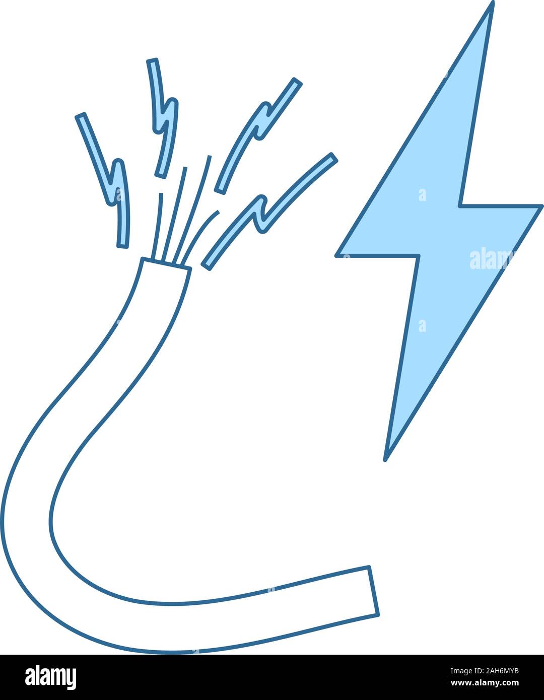 Icon Of Wire. Thin Line With Blue Fill Design. Vector Illustration ...