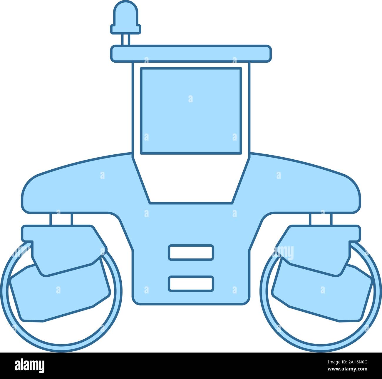 Icon Of Road Roller. Thin Line With Blue Fill Design. Vector ...