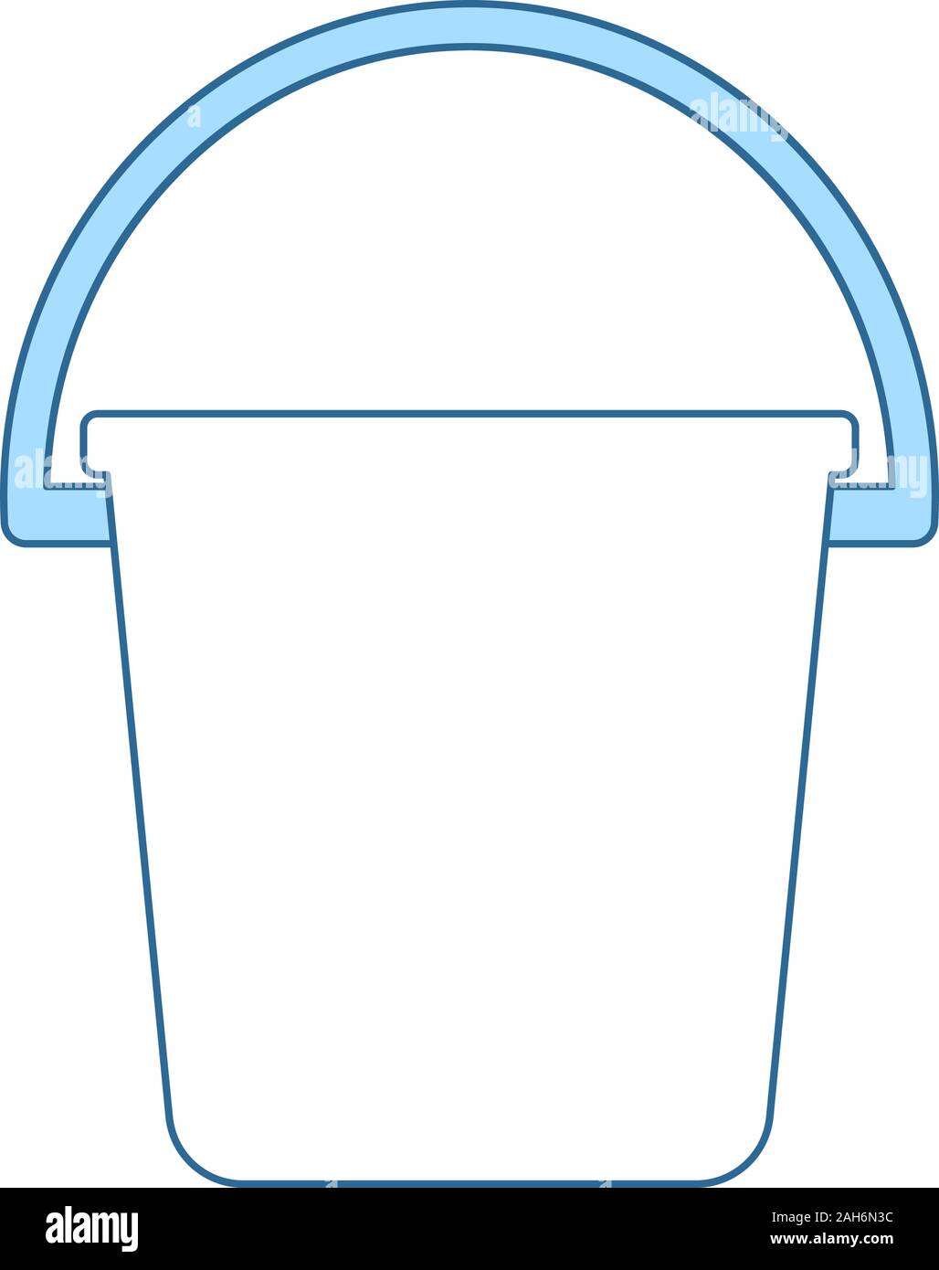 Icon Of Bucket. Thin Line With Blue Fill Design. Vector Illustration ...
