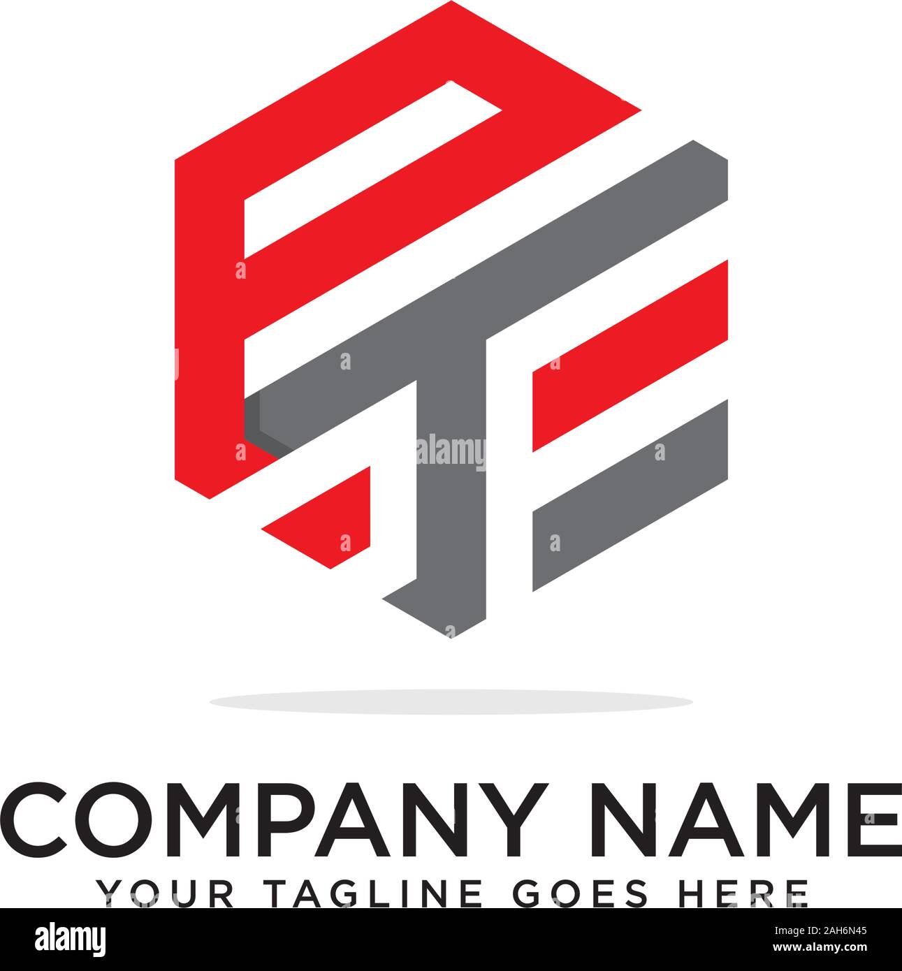 Pt Hexagonal logo vector, monogram logo template Stock Vector Image ...