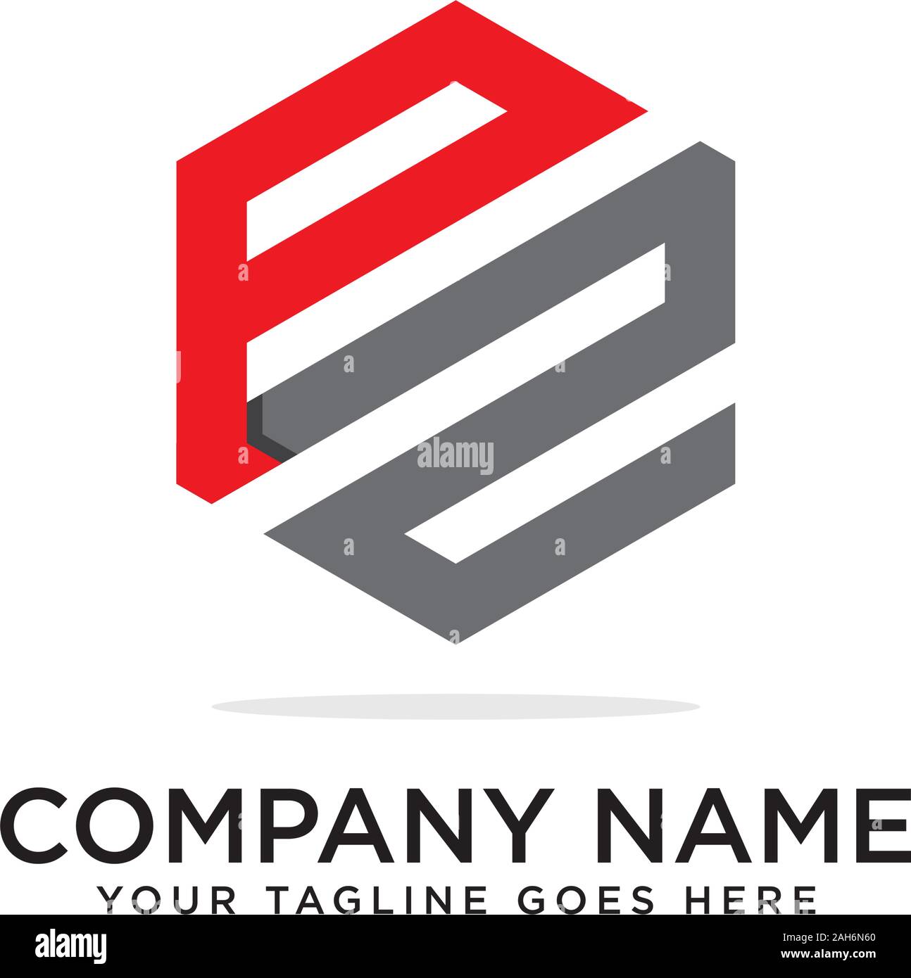 P and Z logo design template, initial logo vector, hexagonal logo ...