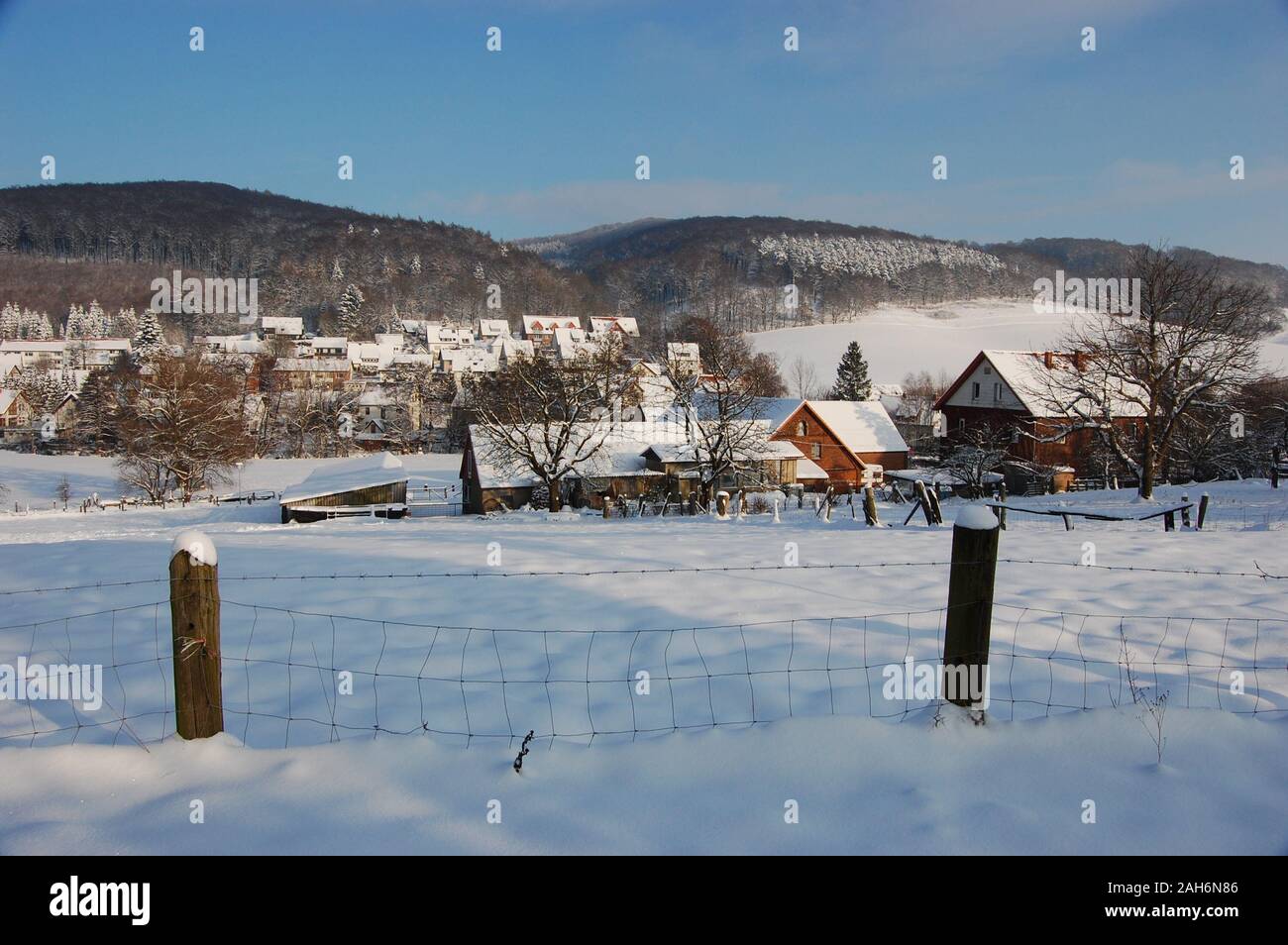 Winter landscape in Kalletal Stock Photo - Alamy