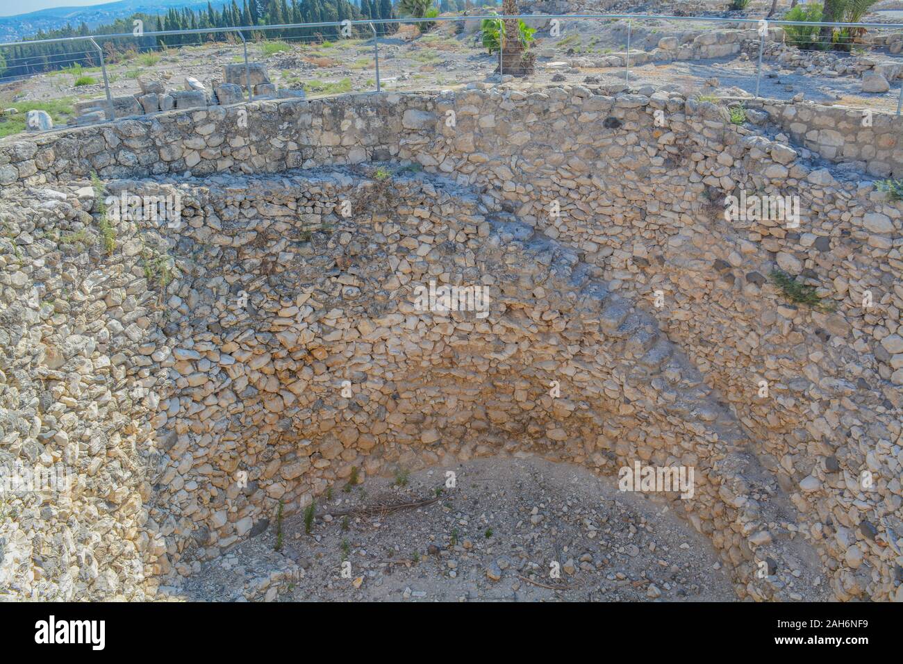 Public grain silo during the time of King Jeroboam. At Tel Megiddo ...