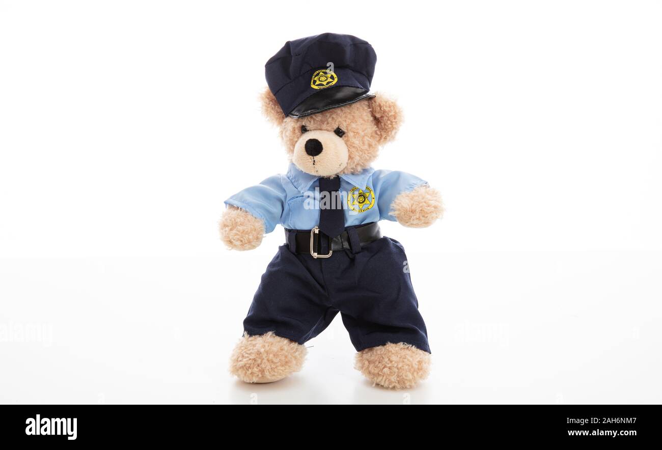 Police and security concept. Cute teddy bear in police officer uniform ...