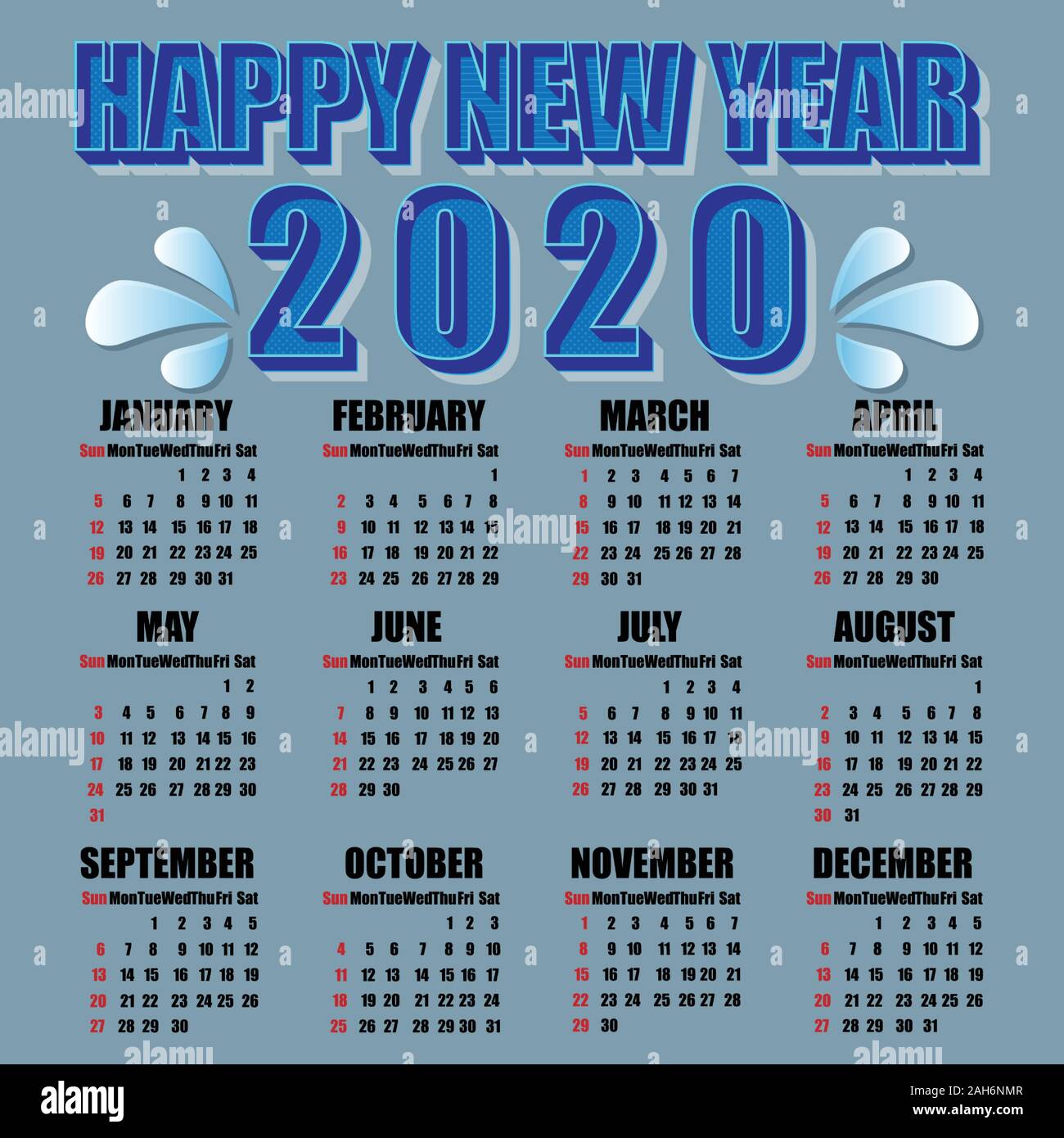 Created vintage 2020 calendar background, stock vector Stock Vector ...
