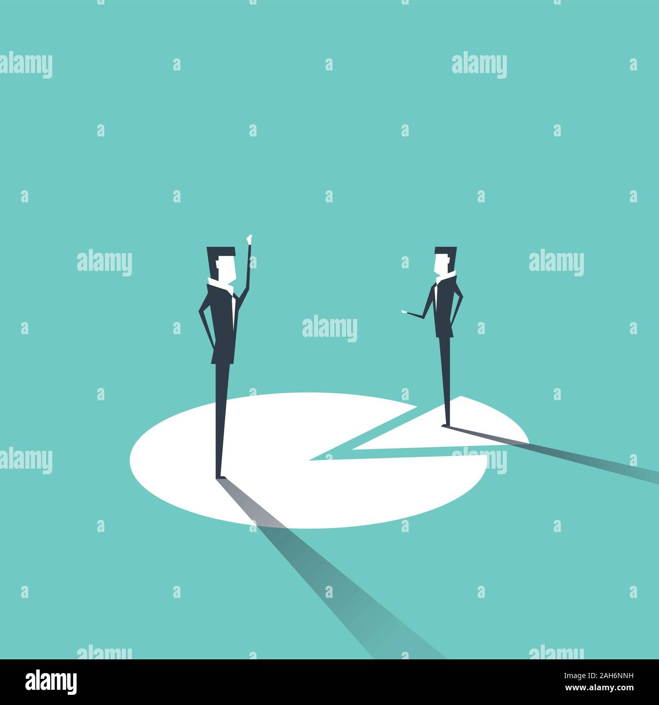 Businessmen standing on chart, Market share concept. vector Stock ...