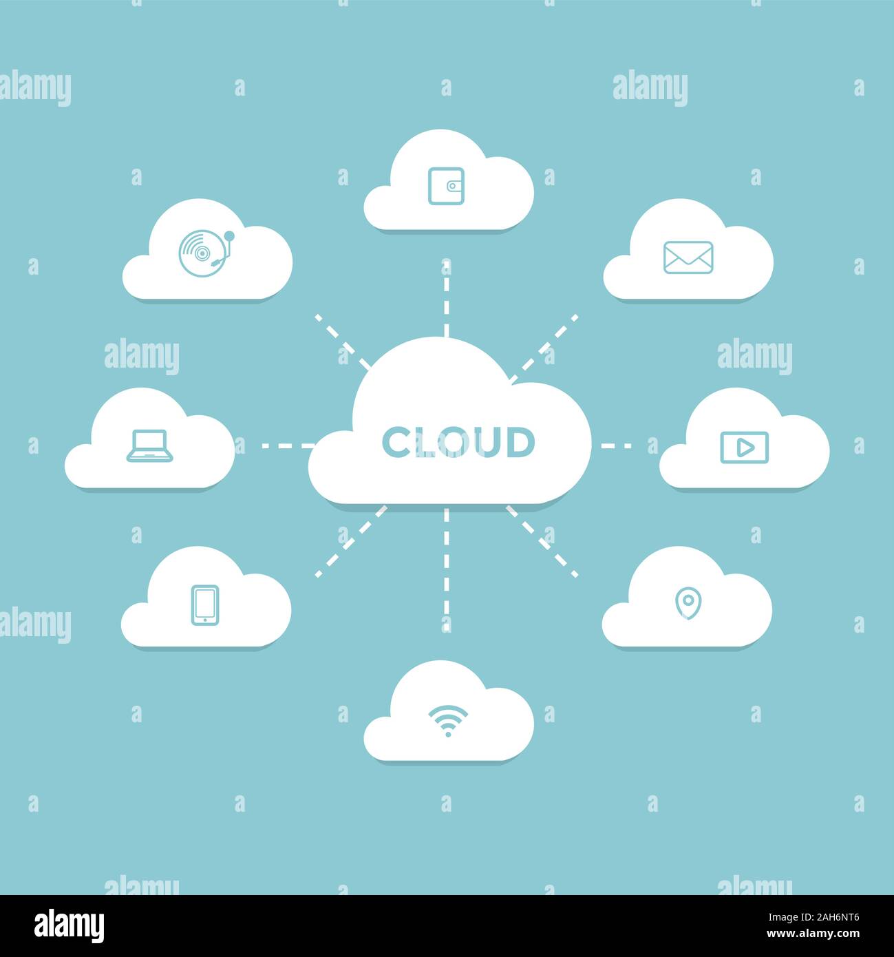 Cloud network computing technology abstract. vector Stock Vector Image ...