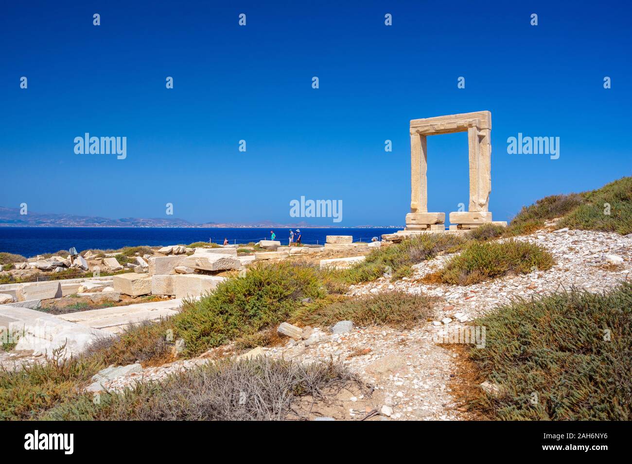 Portara - ruins of ancient temple of Delian Apollo on Naxos island ...