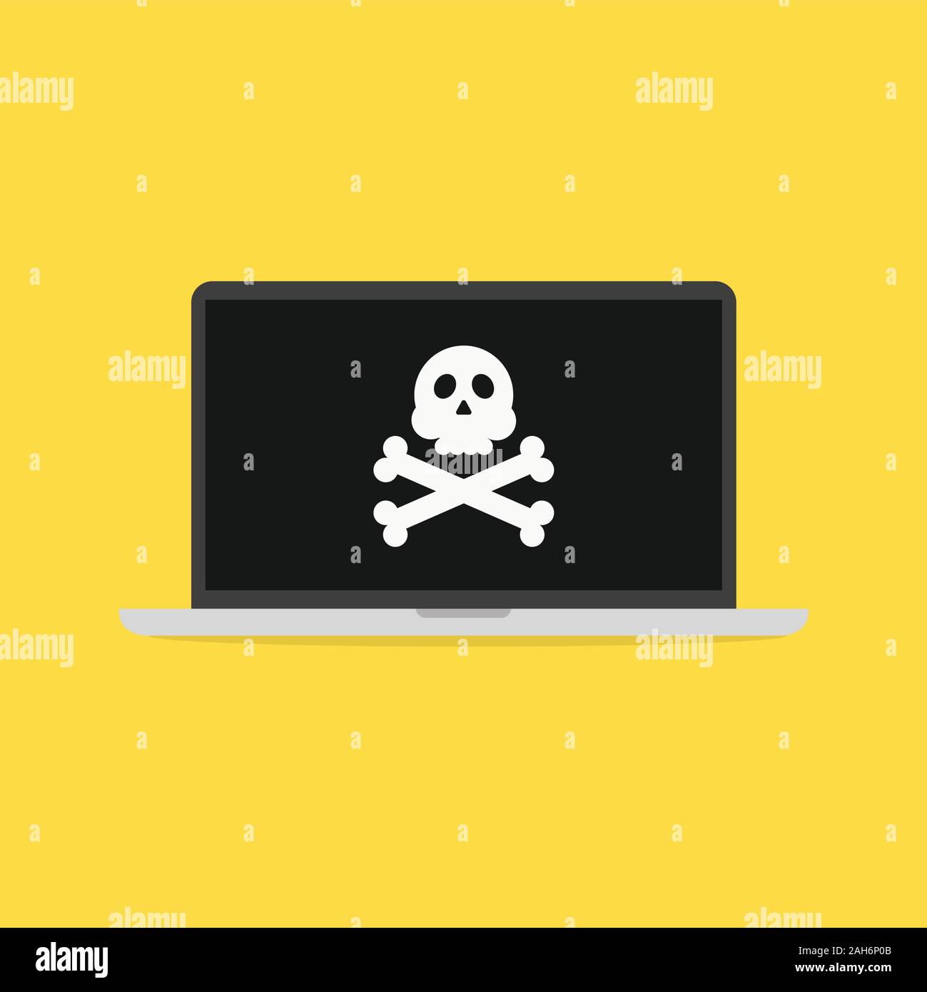 Laptop computer skull isolated icon hi-res stock photography and images ...