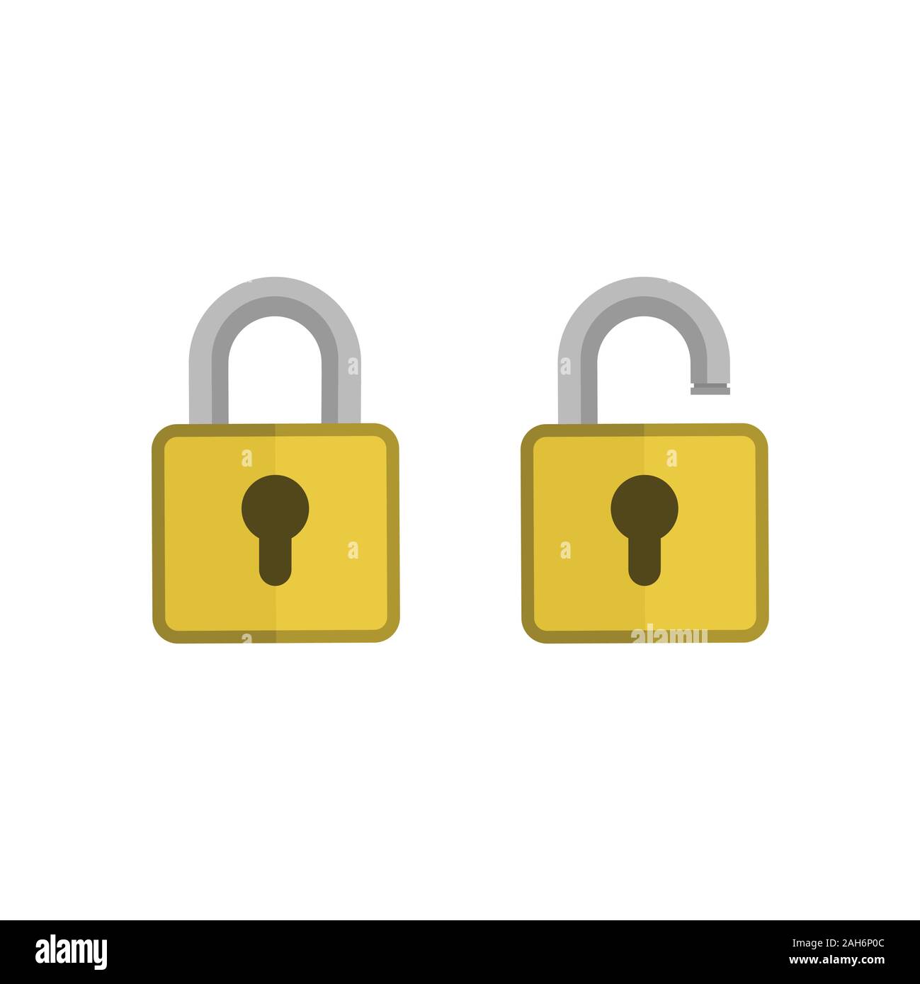 Lock open and lock closed vector icons isolated on white background ...