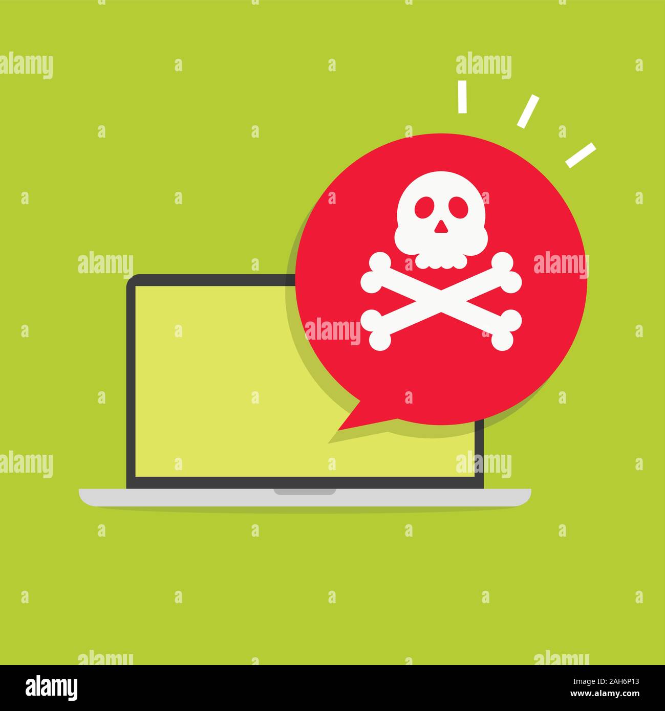 Alert notification on laptop computer vector Stock Vector Image & Art ...