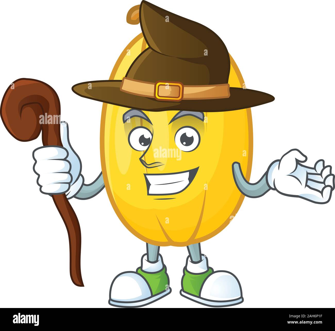 Happy Face Witch spaghetti squash cartoon character style Stock Vector ...