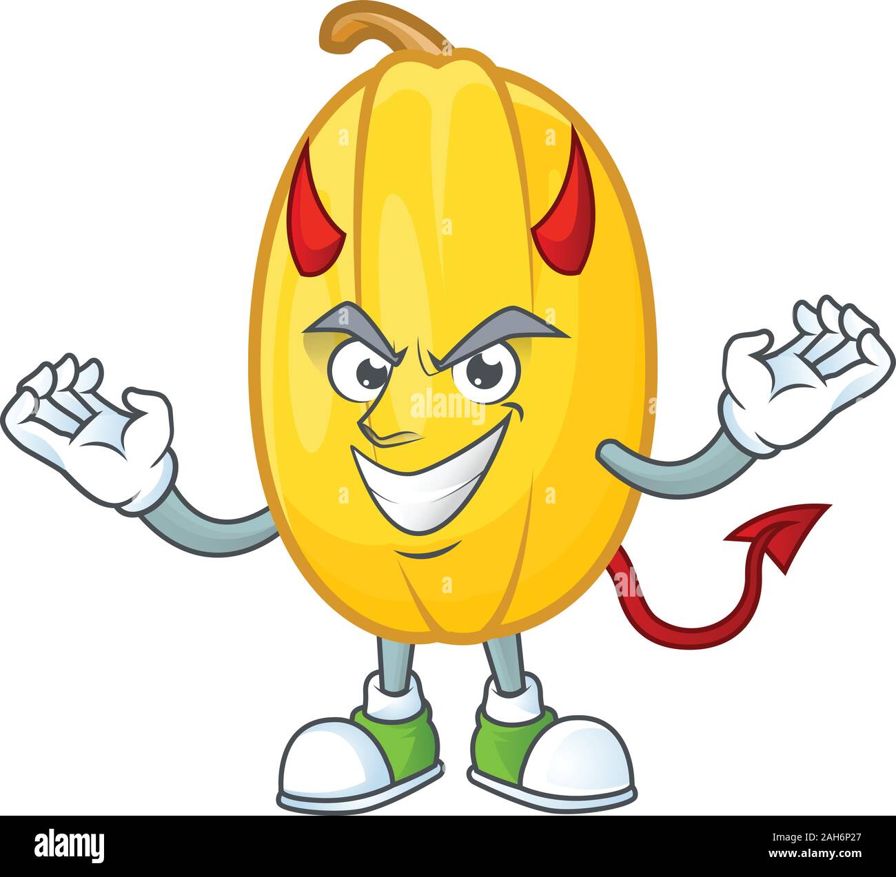 Picture of spaghetti squash as a Devil cartoon mascot Stock Vector ...