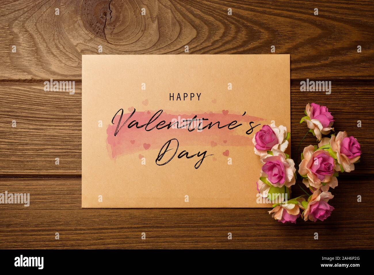 Mockup blank envelop on wood table for Valentine's Day. Mock up for ...