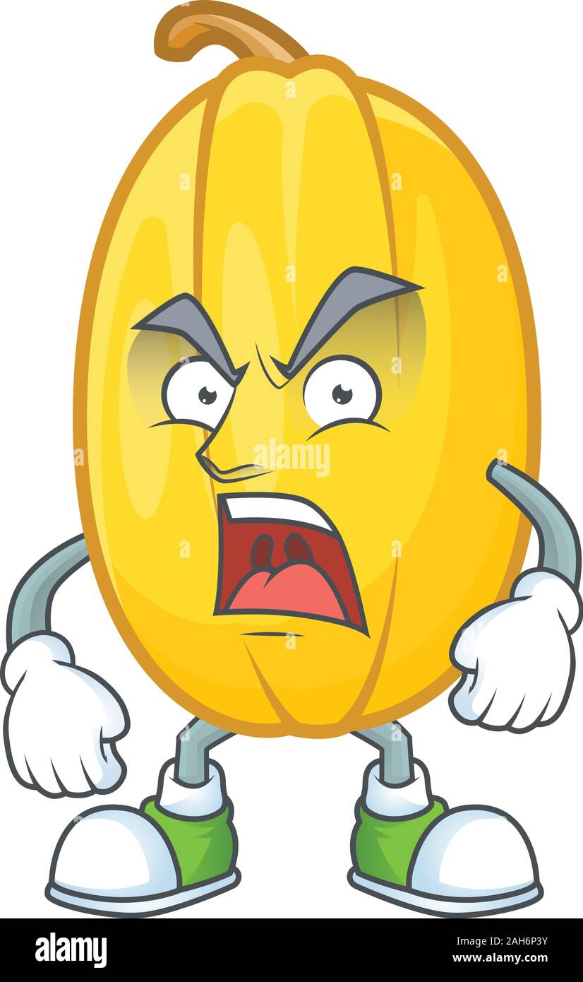 angry face of spaghetti squash cartoon character style Stock Vector ...