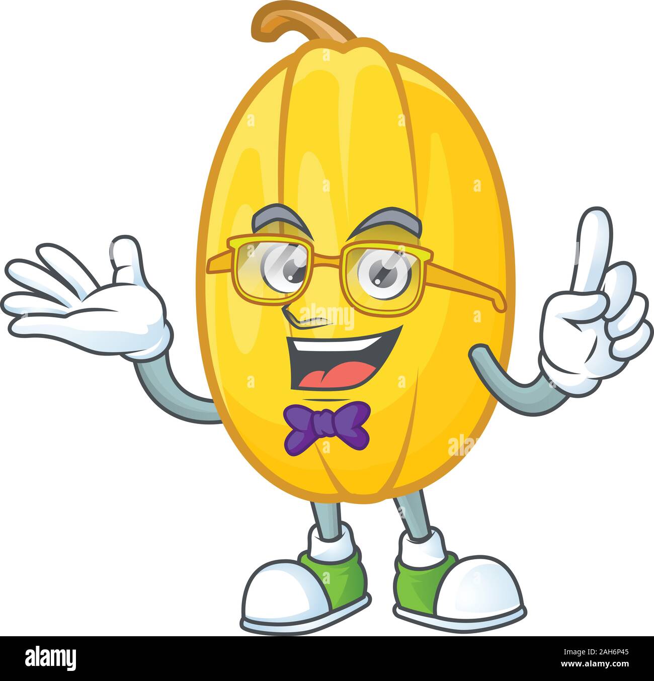 Super Cute Geek spaghetti squash cartoon character design Stock Vector ...