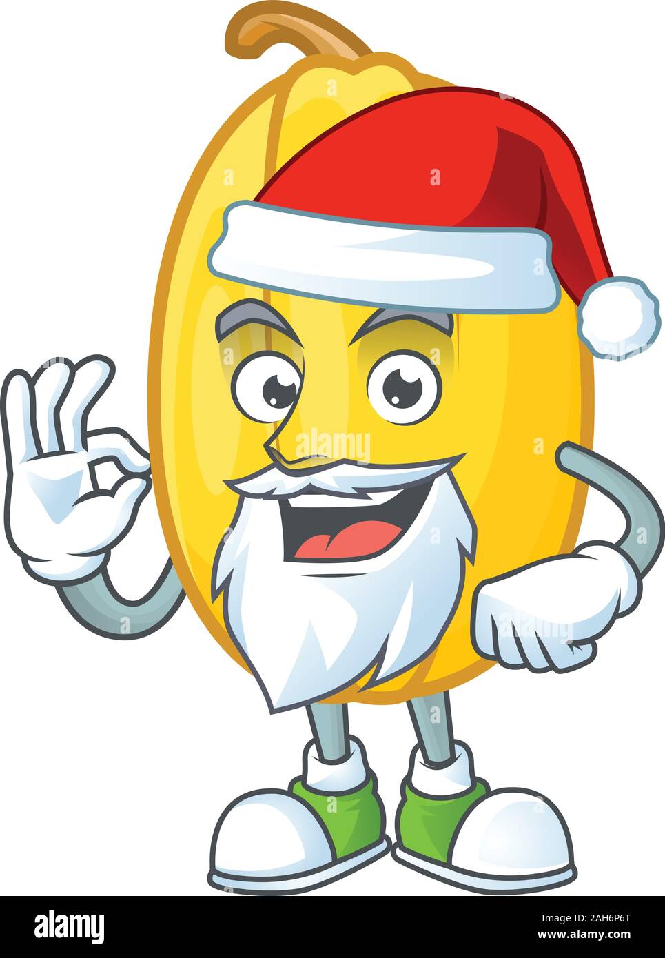 Happy spaghetti squash in Santa costume mascot style Stock Vector Image ...