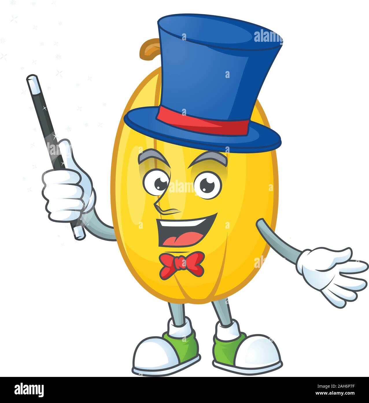 Cartoon character of spaghetti squash performance as a Magician Stock ...