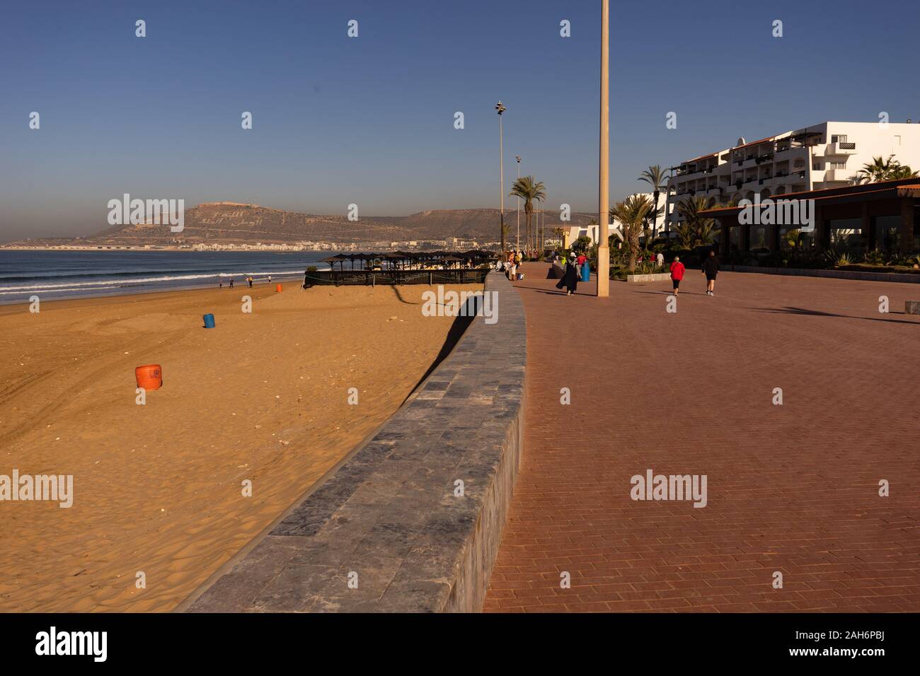 Beach promenade in Agadir, Morocco Stock Photo - Alamy