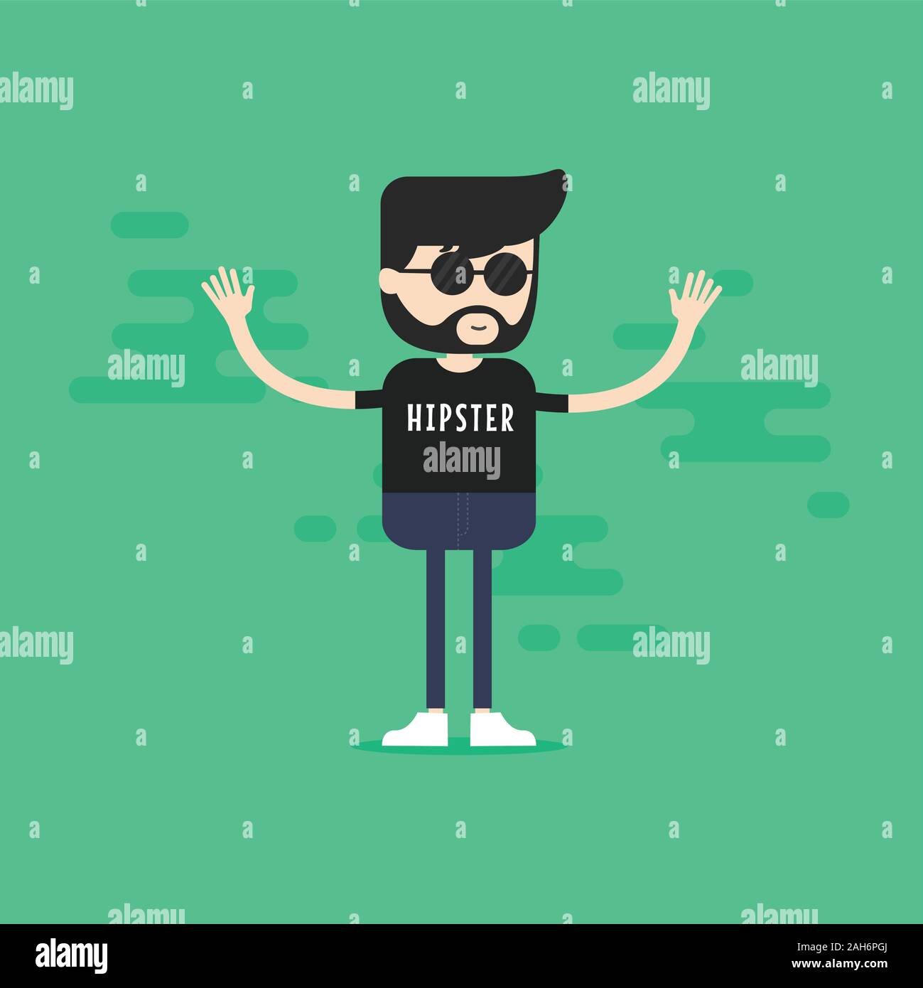 Hipster cartoon character. vector Stock Vector Image & Art - Alamy