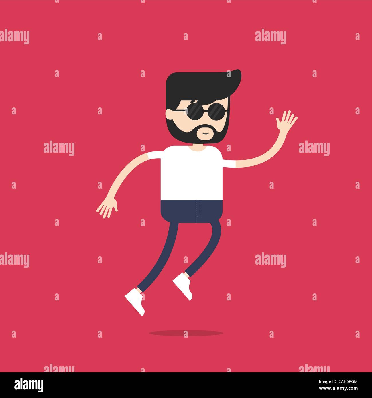 Young adult people jumping Stock Vector Images - Alamy