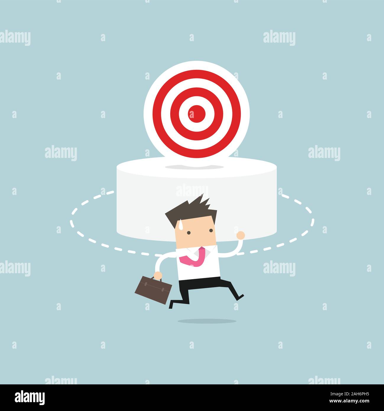 Businessman running around the target. vector Stock Vector Image & Art ...