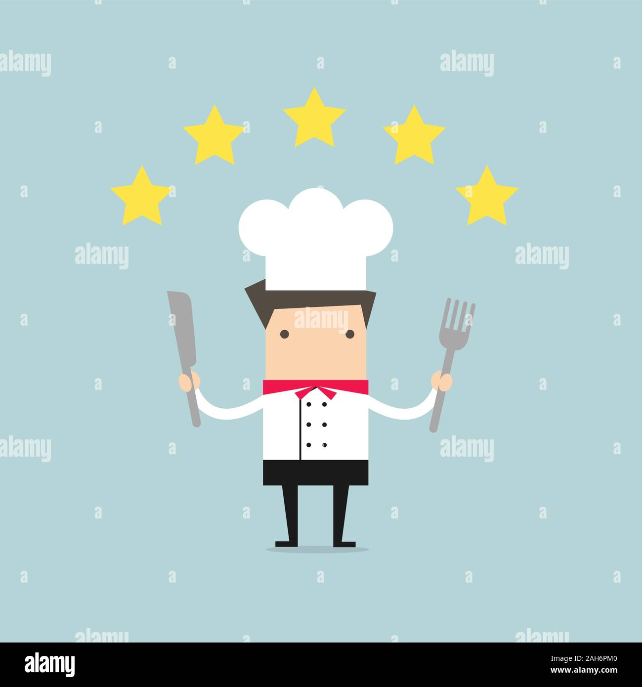 Cook chef with five star rating. vector Stock Vector Image & Art - Alamy