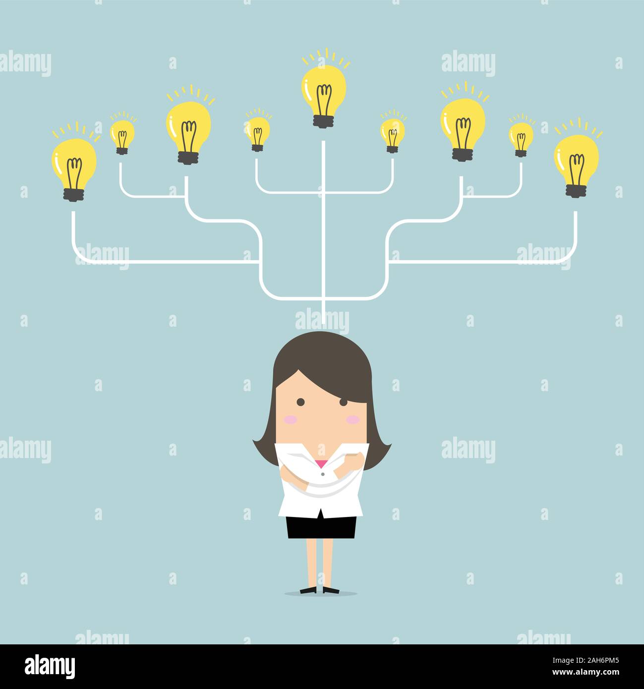 Businesswoman many idea to success concept Stock Vector Image & Art - Alamy