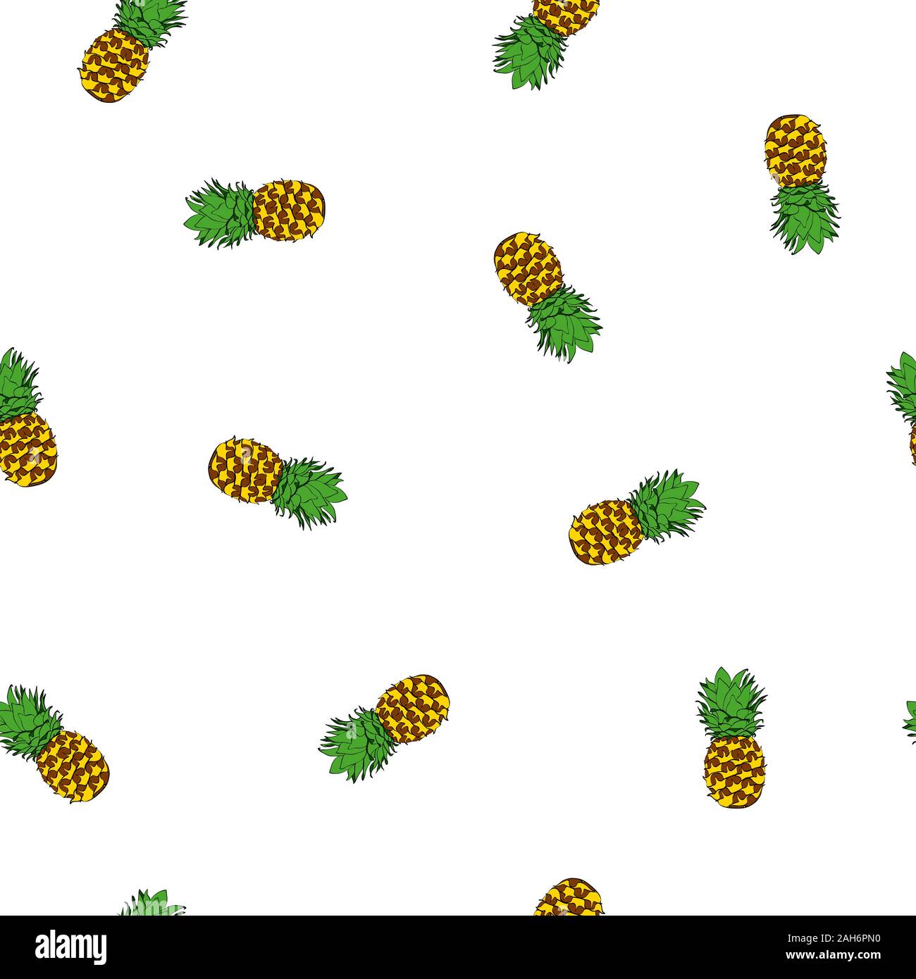 Ink pineapple vector pattern in original colours Stock Vector Image ...
