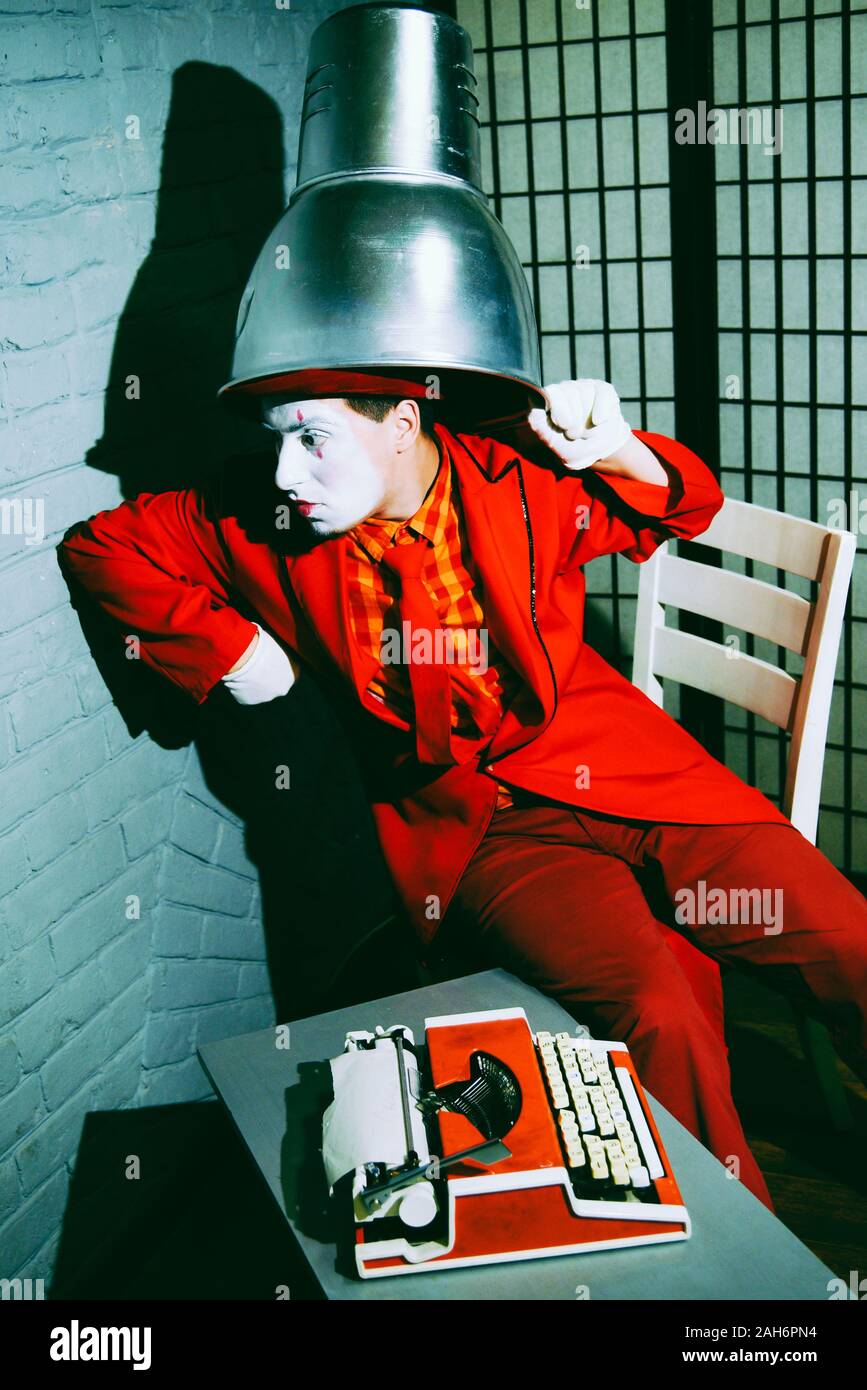 Man with lampshade on head hi-res stock photography and images - Alamy