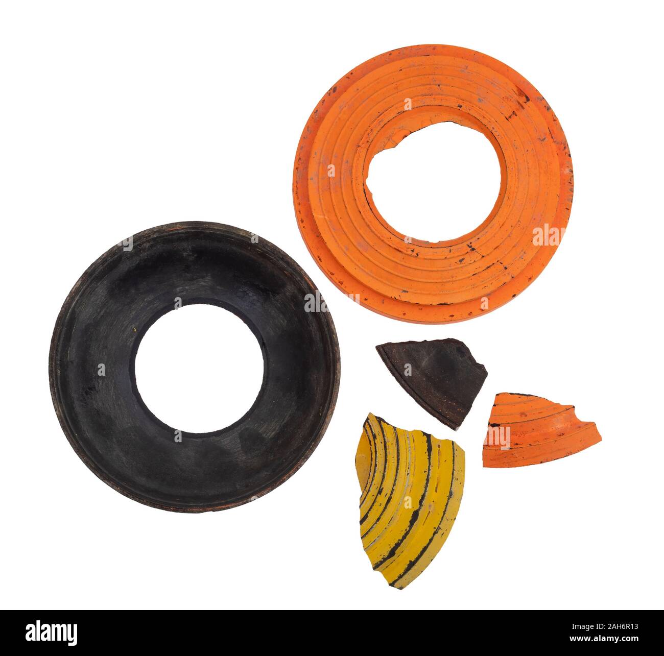 Clay pigeon shooting - target skeet with bullseye hole, shards ...