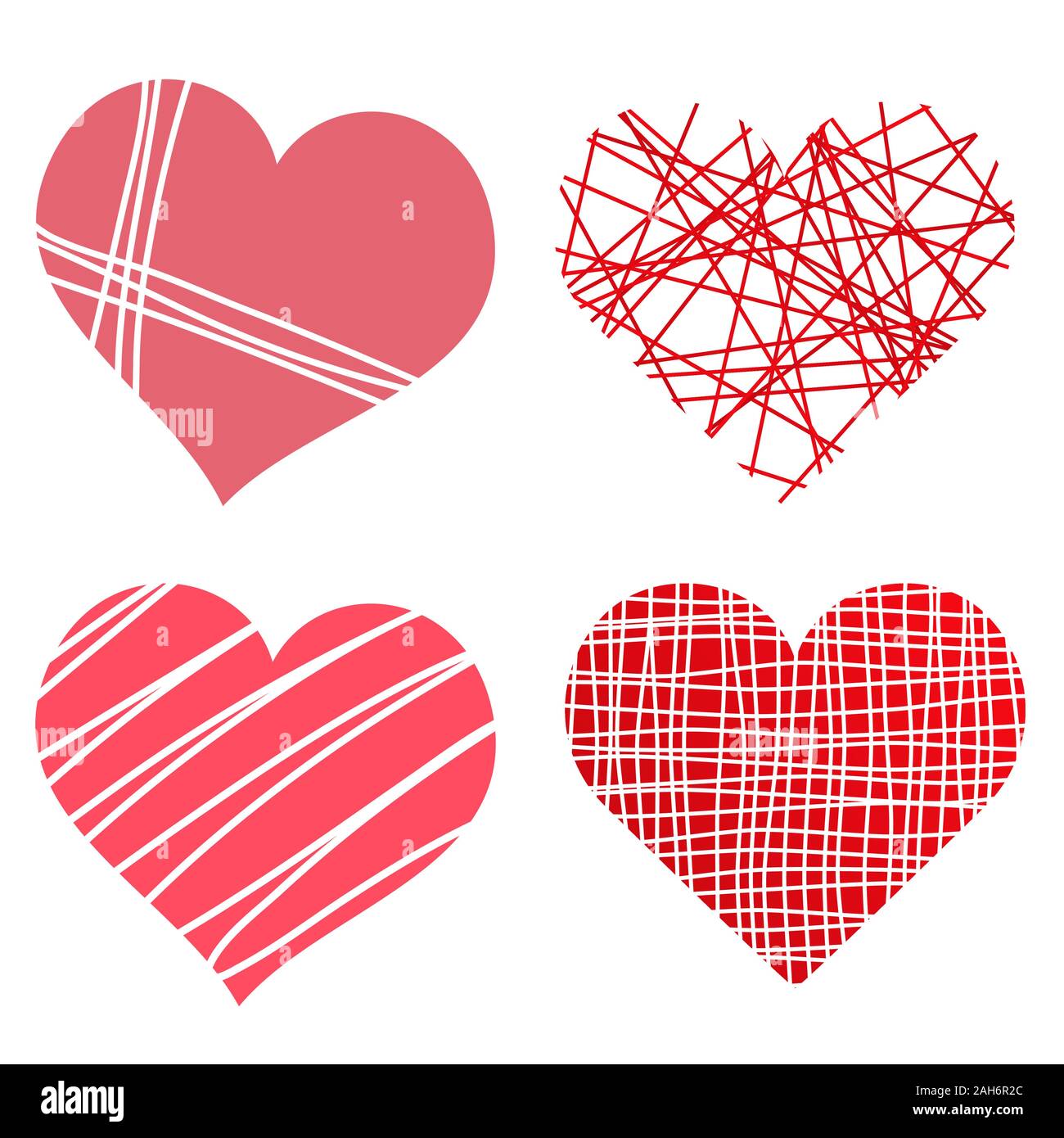 four valentine or mothers day special love hearts collection isolated ...