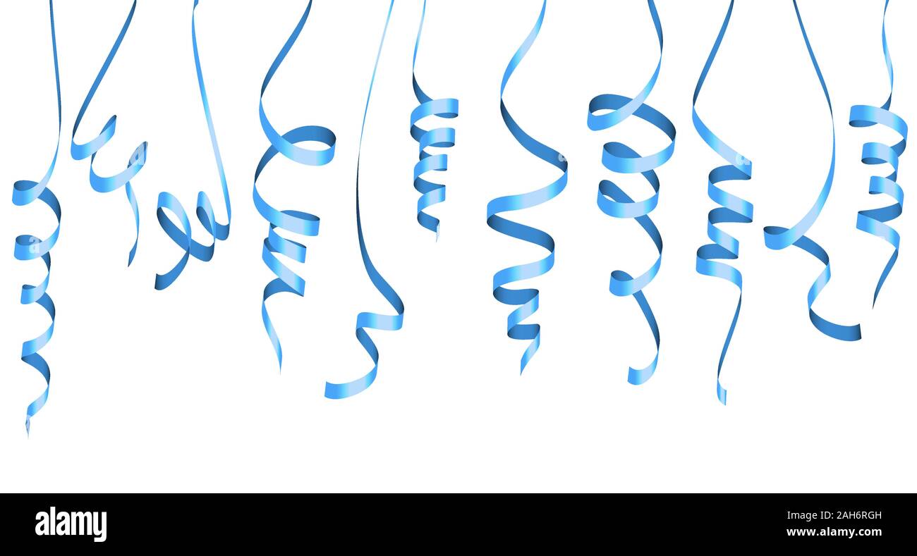 vector illustration of different colored streamers isolated on white ...