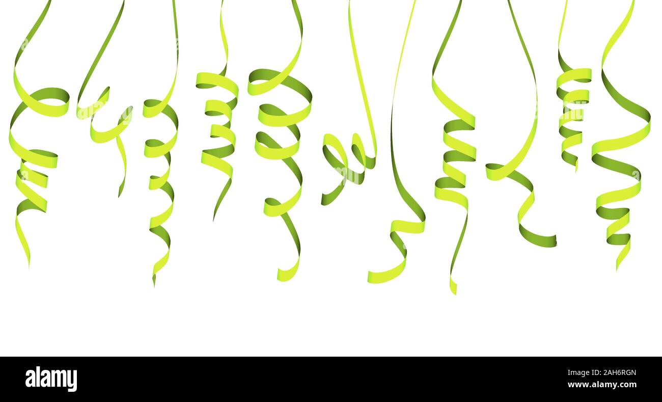 vector illustration of different colored streamers isolated on white ...