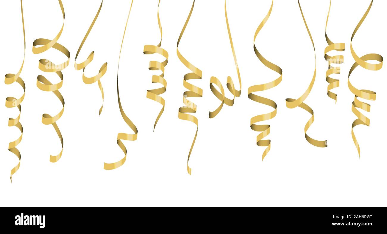 vector illustration of different colored streamers isolated on white ...