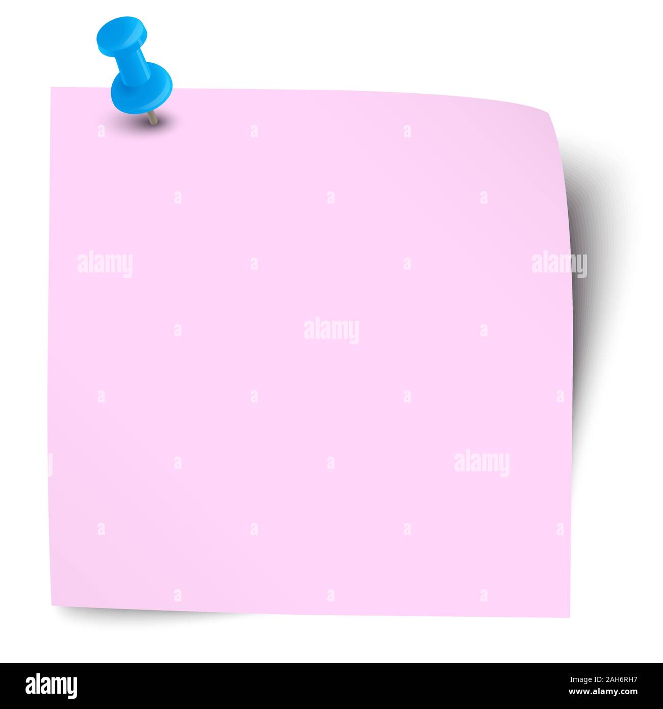 vector illustration of colored sticky note with pin needle Stock Vector ...