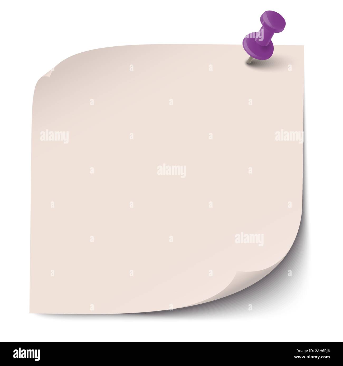 vector illustration of colored sticky note with pin needle Stock Vector ...