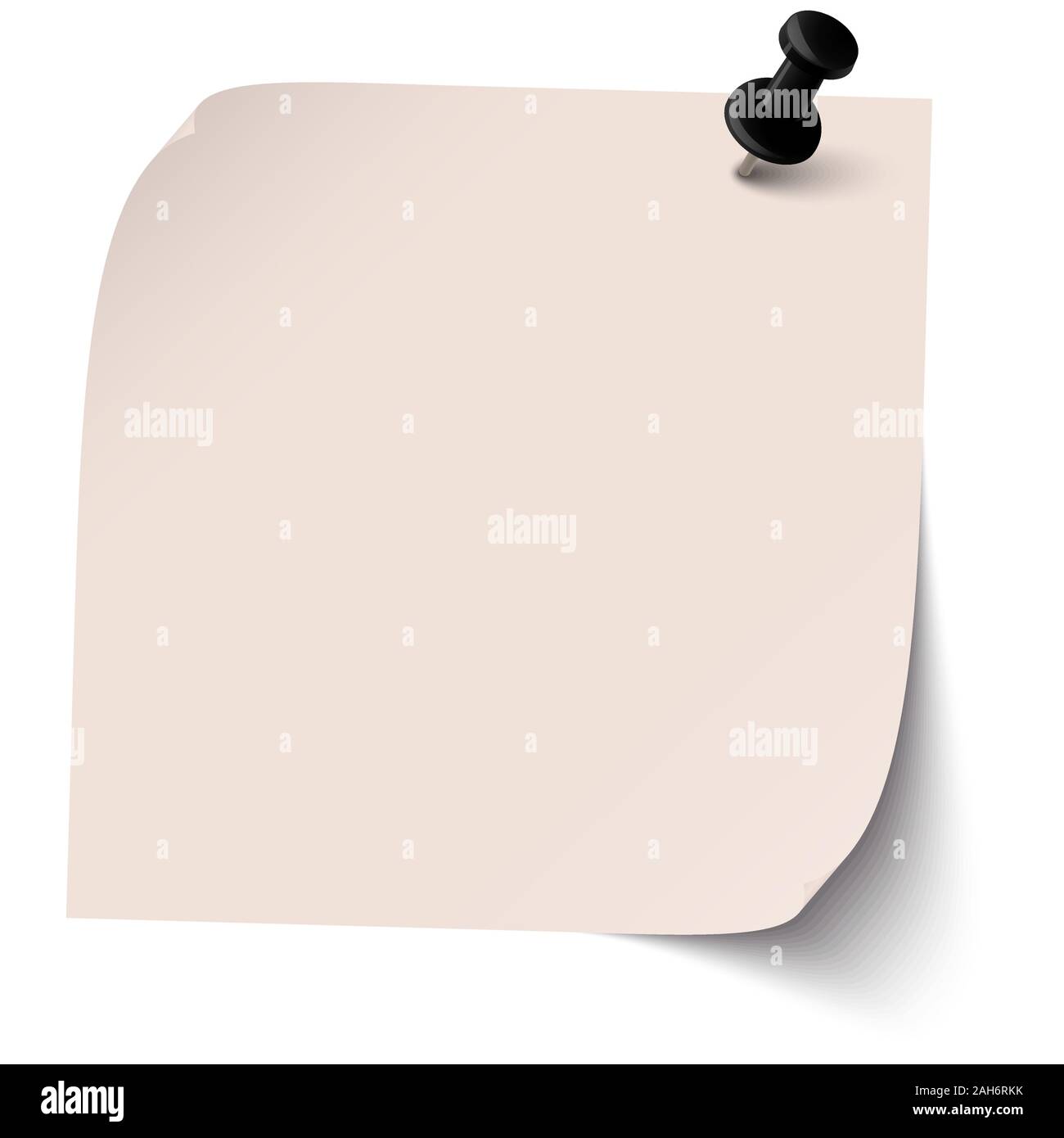 vector illustration of colored sticky note with pin needle Stock Vector ...