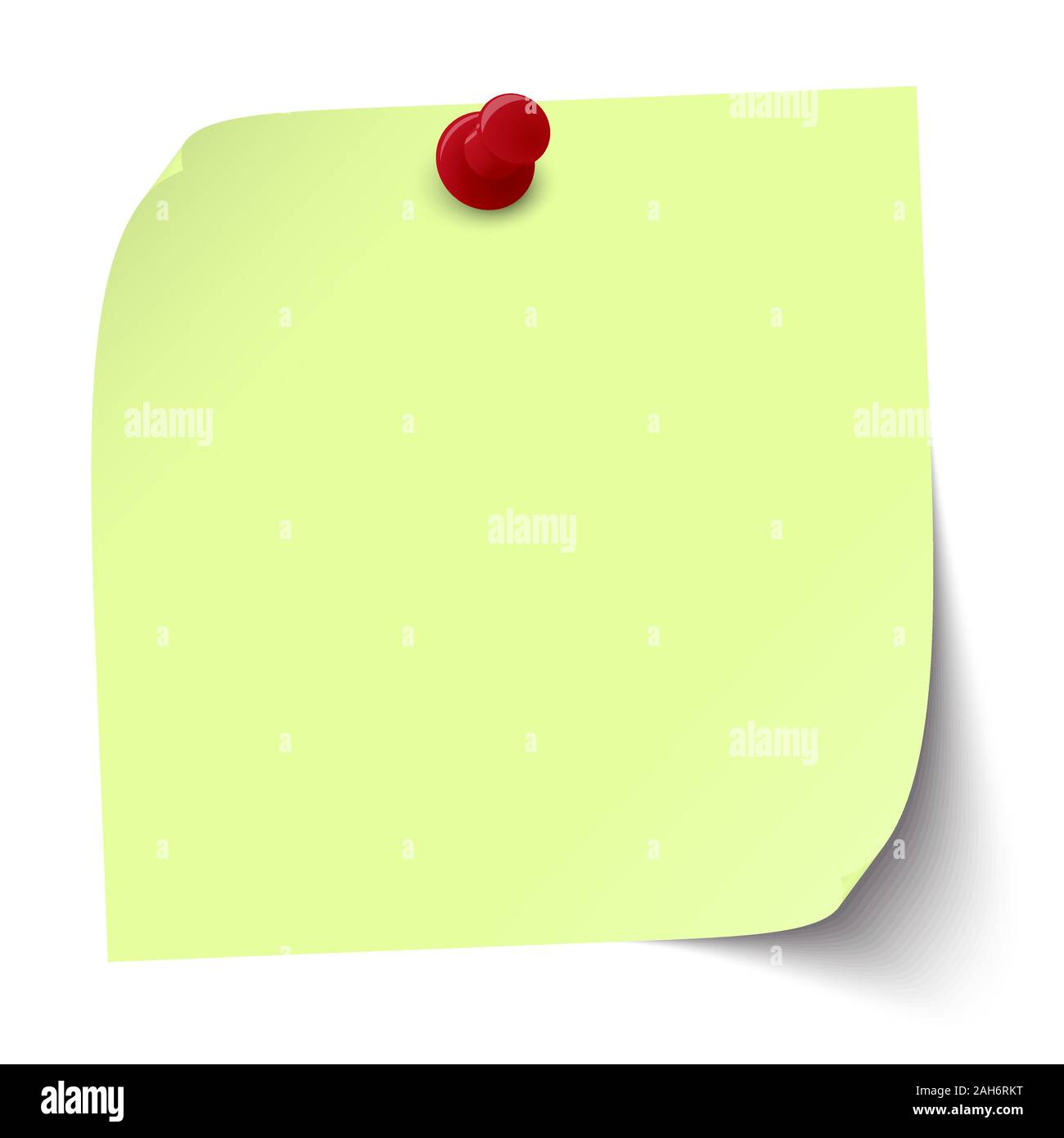 vector illustration of colored sticky note with pin needle Stock Vector ...