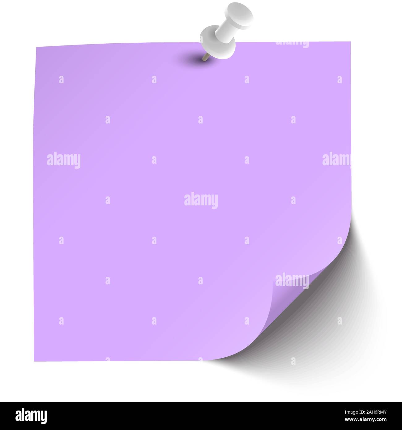 vector illustration of colored sticky note with pin needle Stock Vector ...