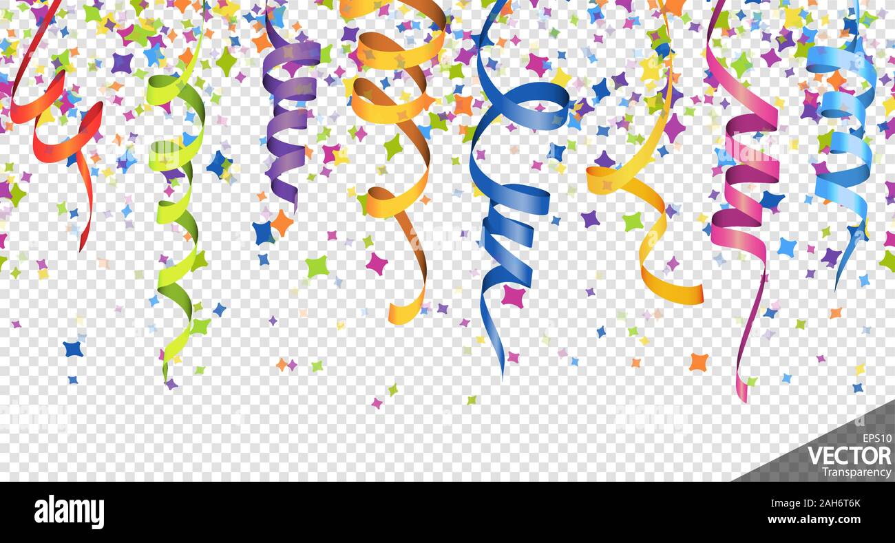 illustration of seamless colored confetti and streamers background for ...