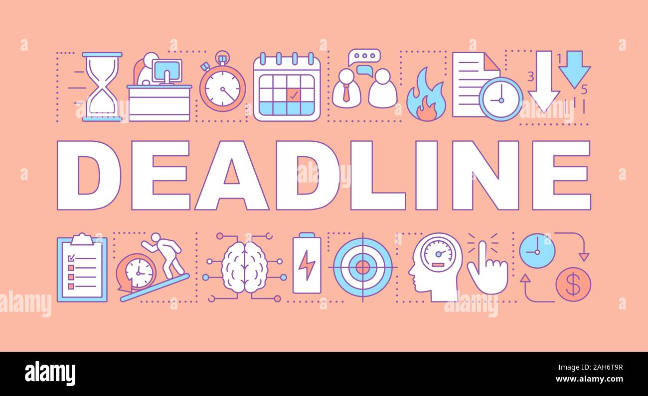 Deadline word concepts banner. Time mangement. Timeliness. Presentation ...