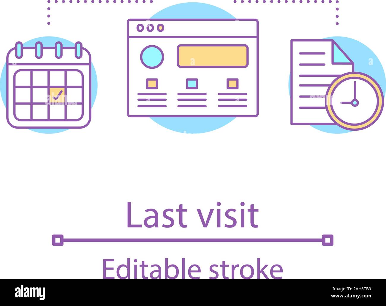 Last visit concept icon. Web browser history idea thin line ...