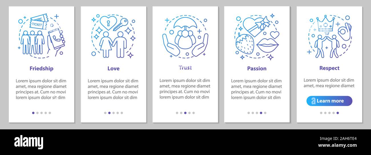 Relationships And Feelings Onboarding Mobile App Page Screen With