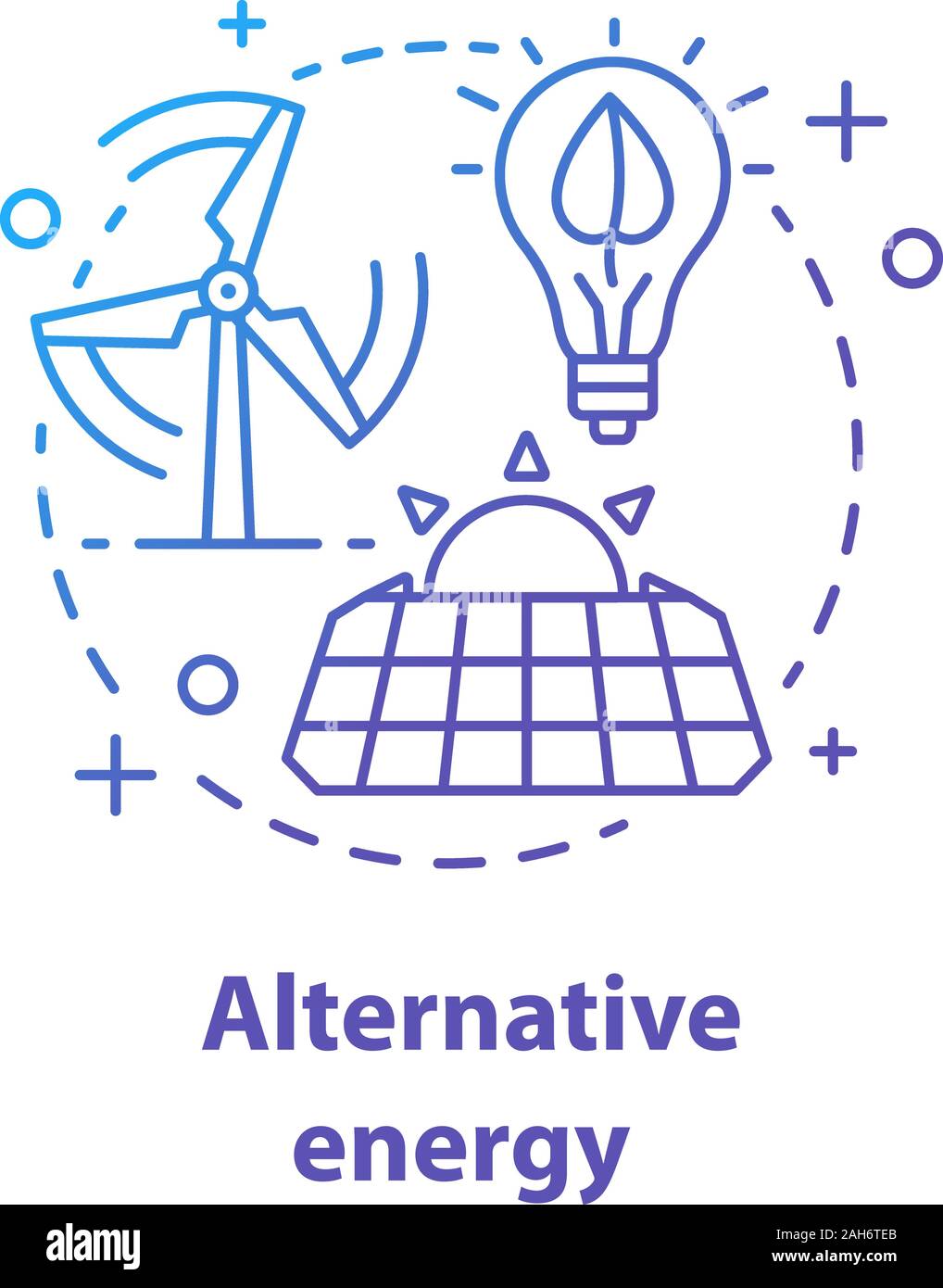 Alternative energy concept icon. Wind and solar electric system idea ...