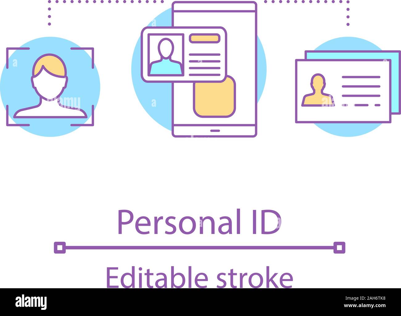 Personal ID concept icon. Personal information. Identity verification ...
