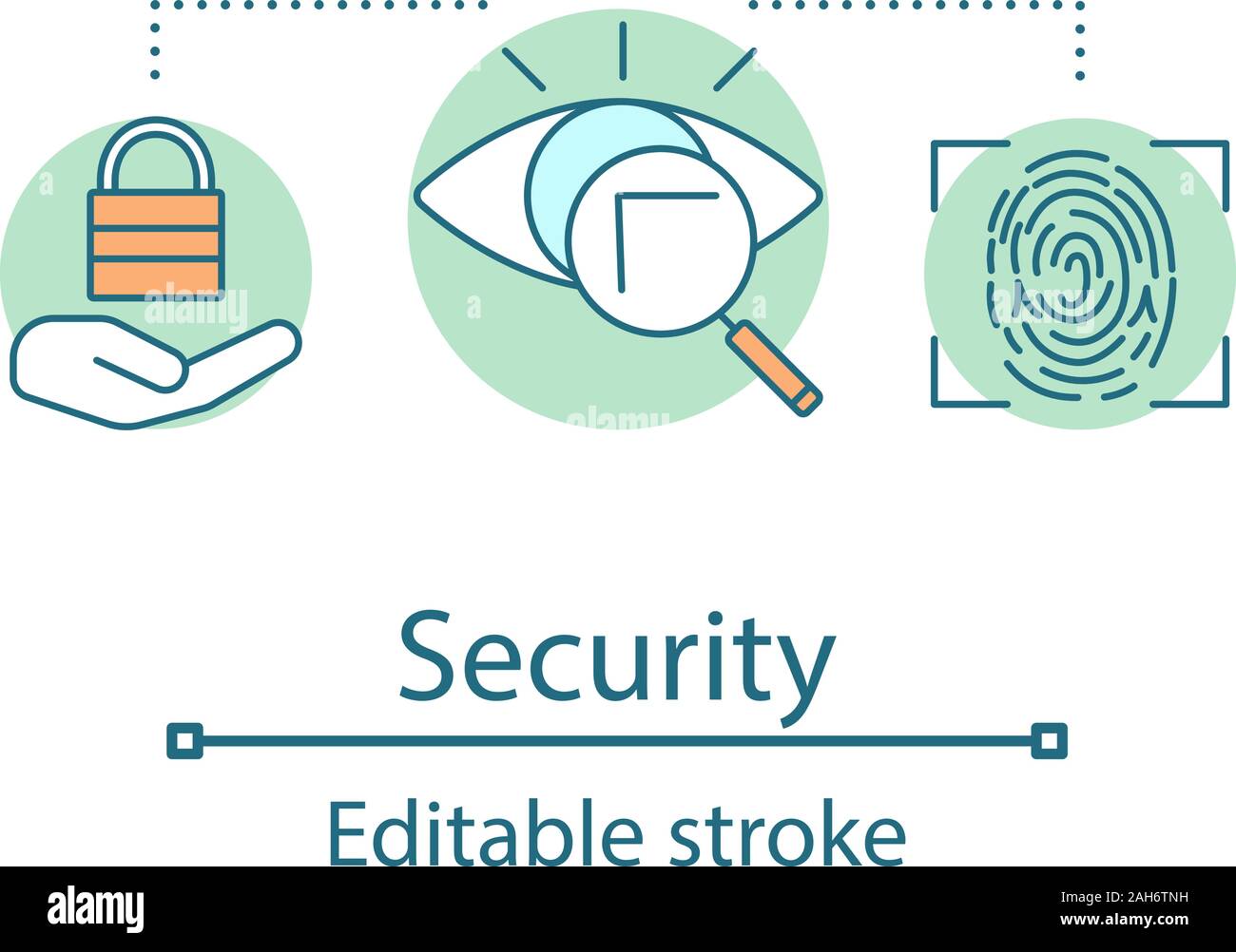 Security concept icon. Authentication and identification. Biometric ...
